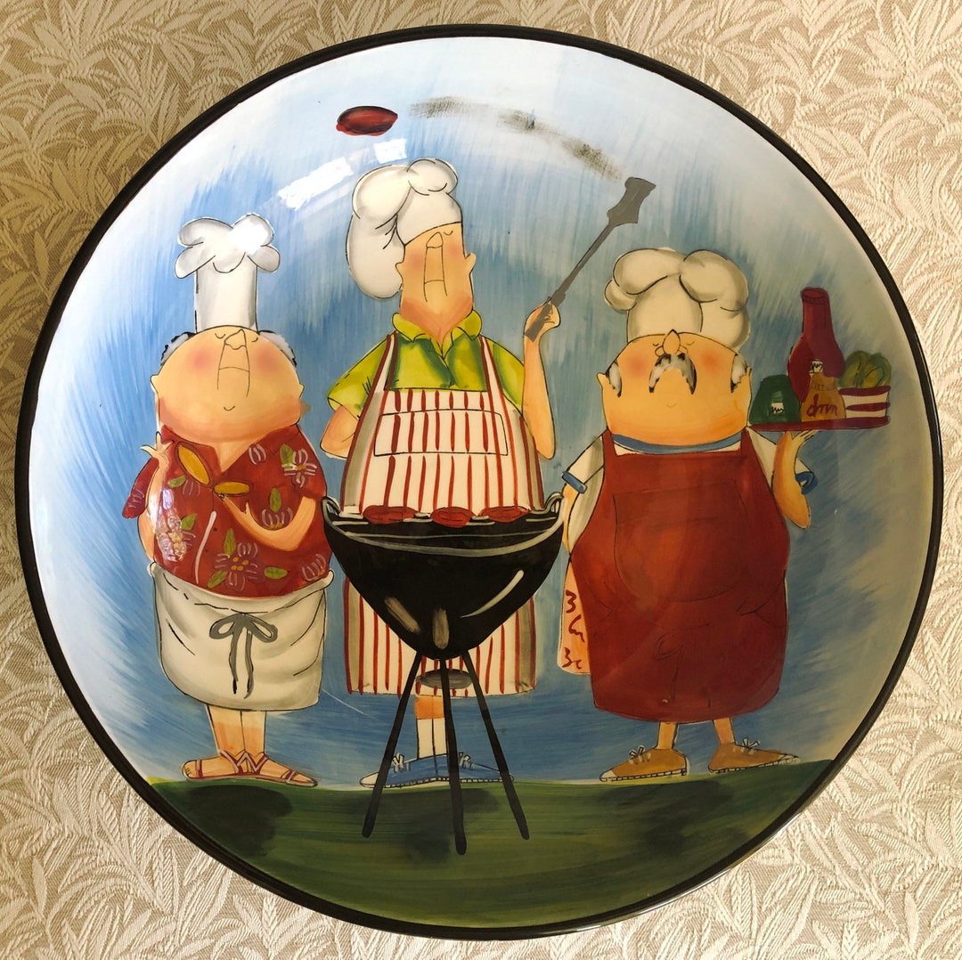 Barbecue Chefs Pasta Bowl by Tracy Flickinger - Etsy