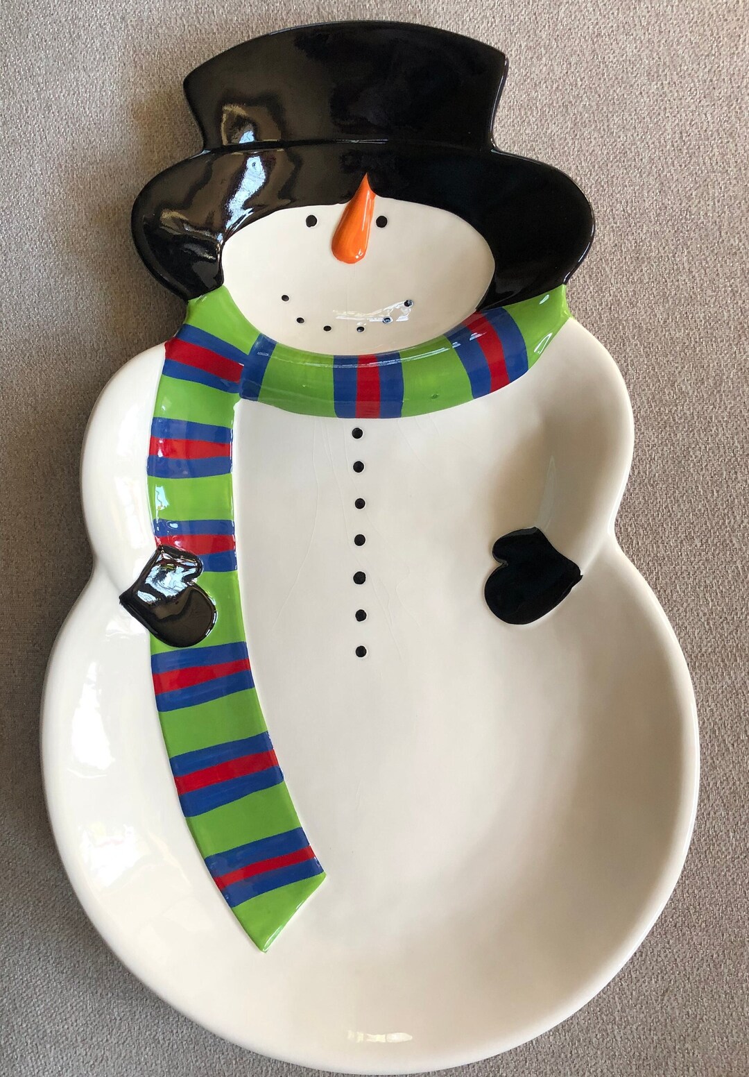 Snowman Snack Plate by St. Nicholas - Etsy