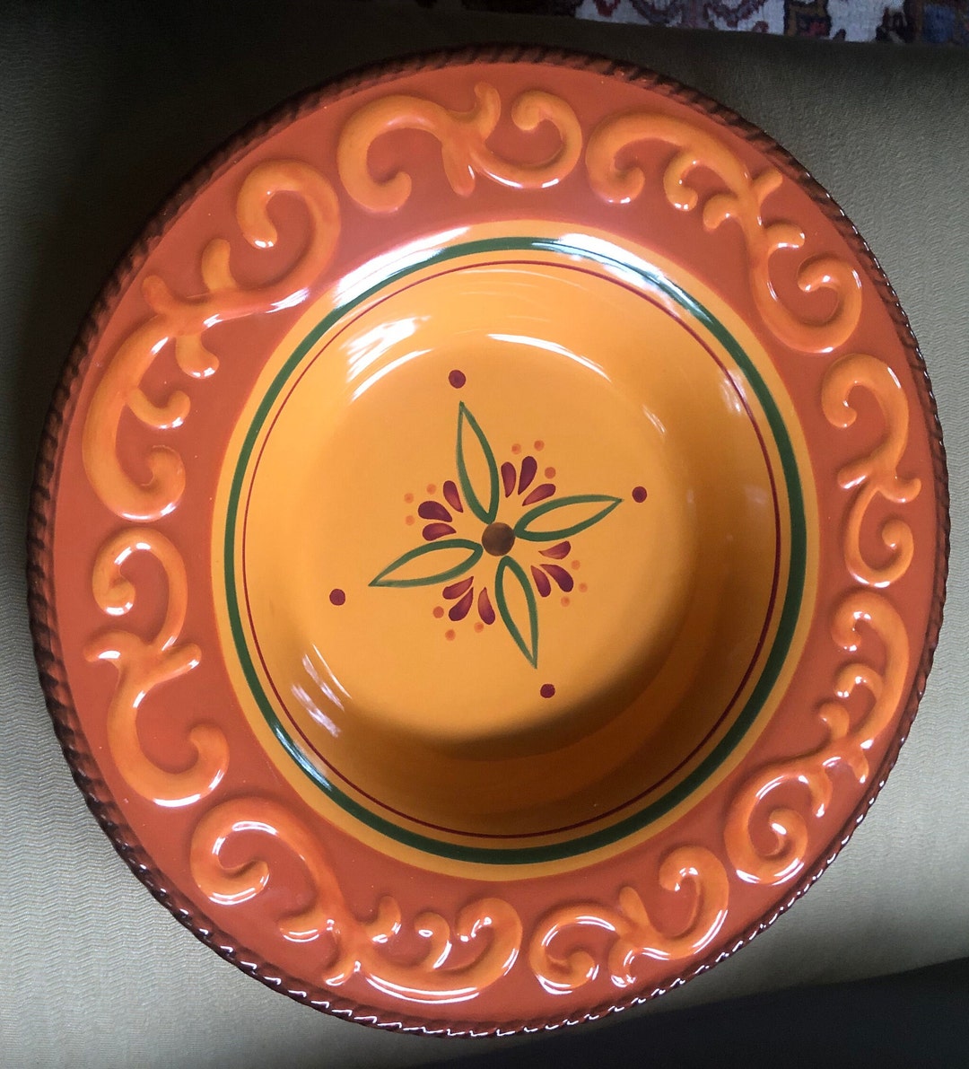 Orange Platter With Deep Well - Etsy