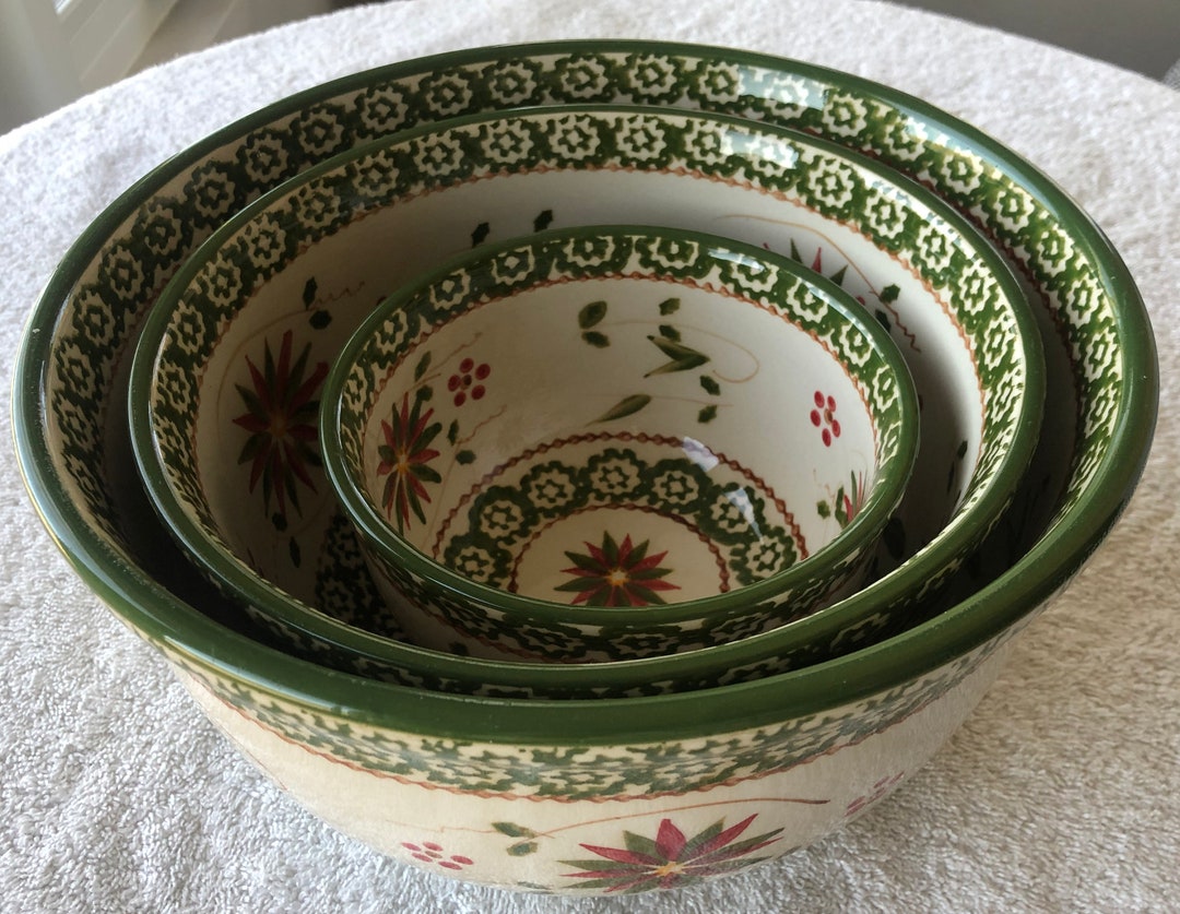 Temp-tations Old World Nested Bowl Set, Green, 3, New - Etsy