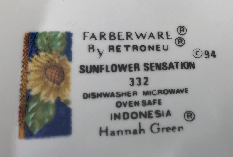Farberware Sunflower Sensation Bnb Plates 8 - Etsy