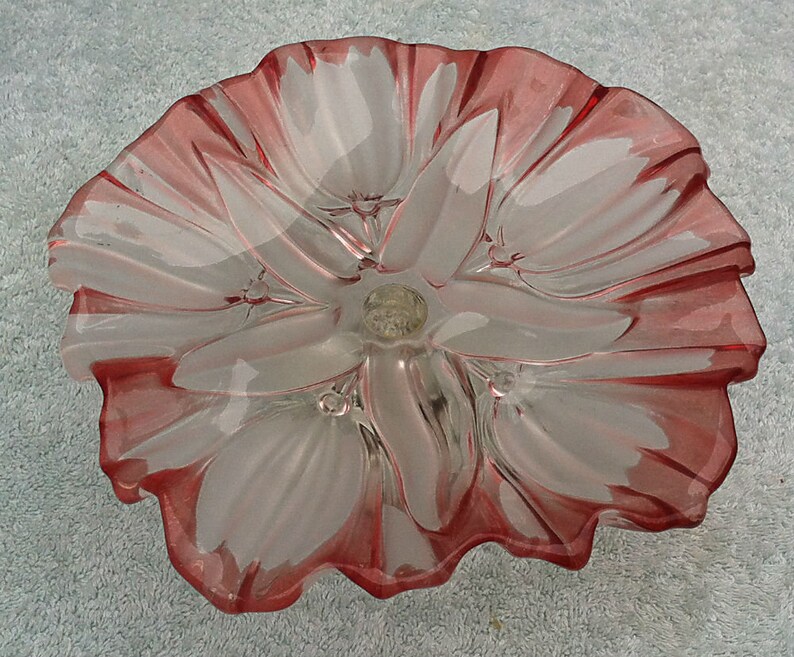 Pink Edged Pedestal Candy Dish - Etsy