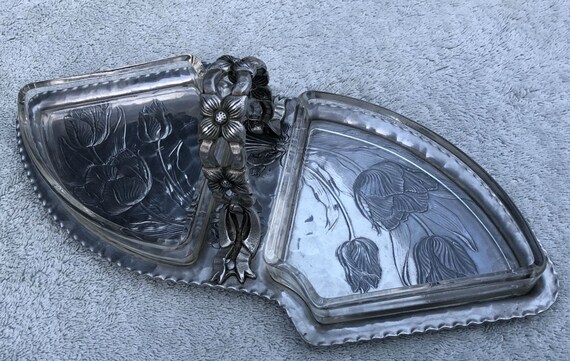 Rodney Kent Hand Wrought Creations Handled 2 Part Dish With | Etsy