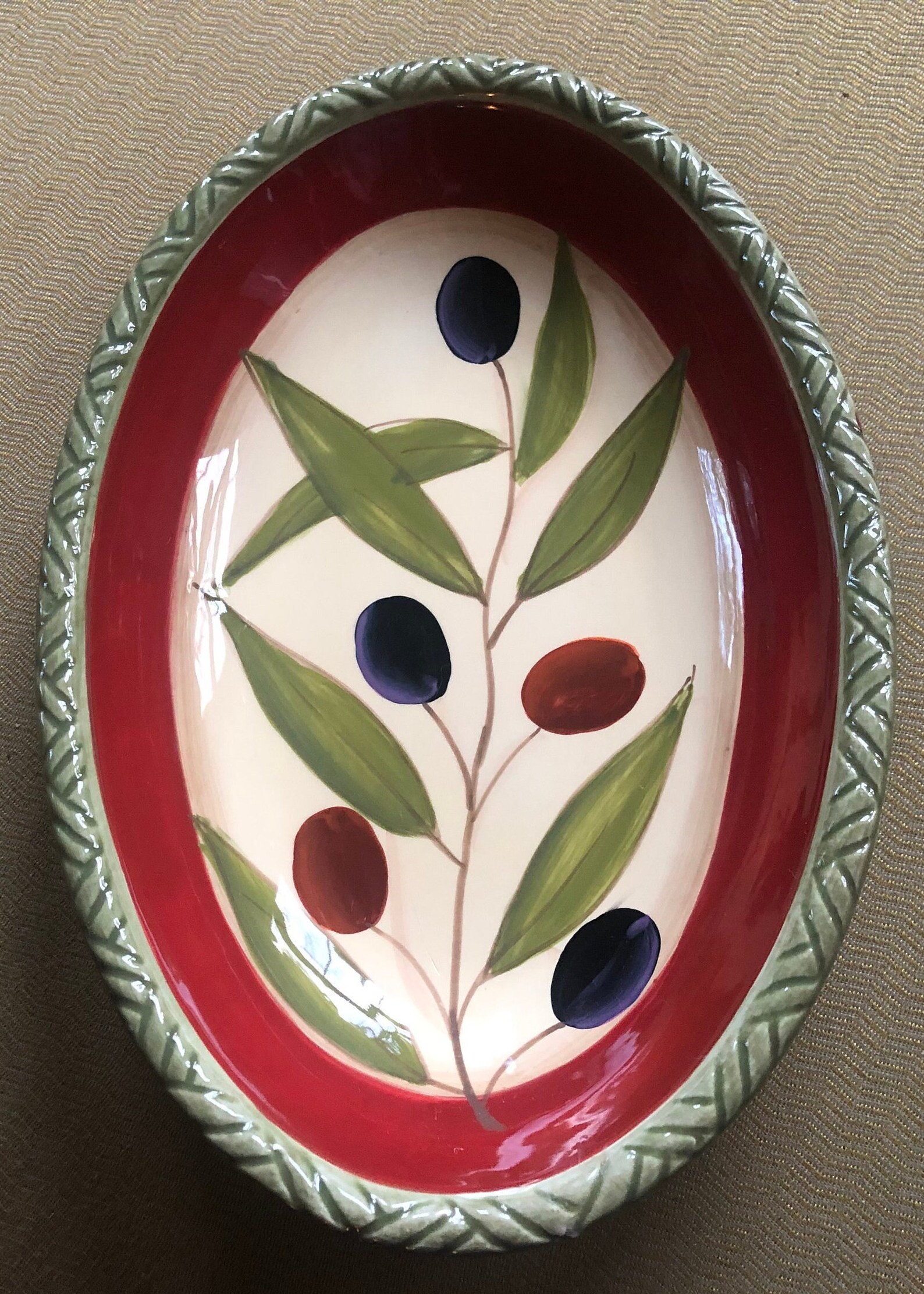 Clay Art Antique Olive Small Oval Bowl - Etsy