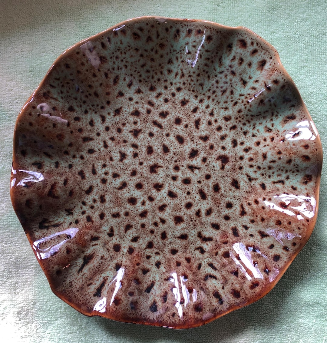 Fluted Ceramic Server With Leopard Spots - Etsy