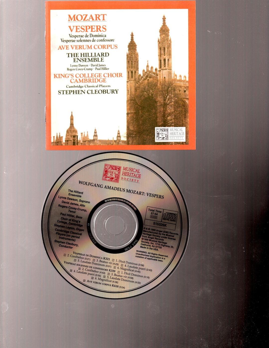 Mozart Vespers Stephen Cleobury CD - Etsy