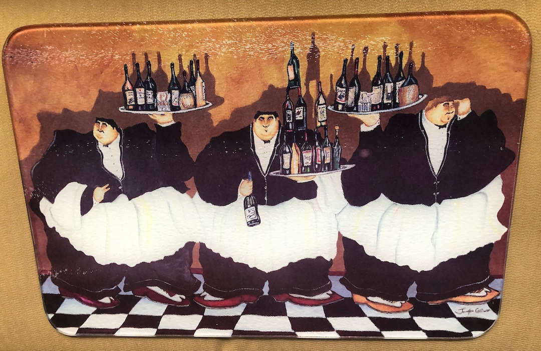 Fat Wine Waiters Large Glass Tray, by Jennifer Garant - Etsy
