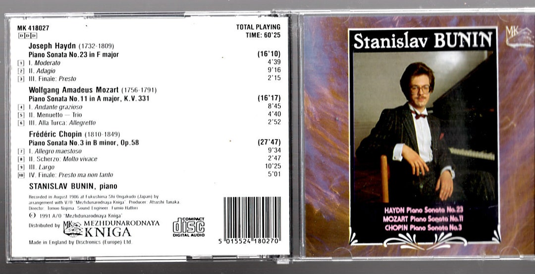 Stanislav Bunin Haydn Mozart Chopin Mezhdunarodnaya CD 1991 - Etsy France