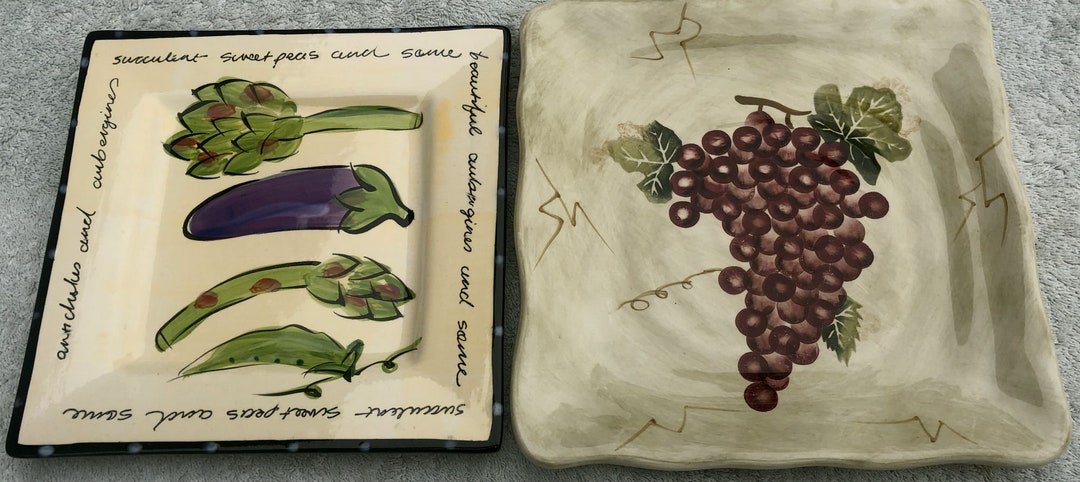 Veg and Grapes Salad/utility Plates - Etsy