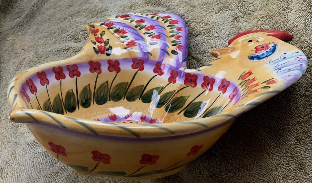 Dario Farrucci Designs Large Rooster Vegetable Bowl - Etsy