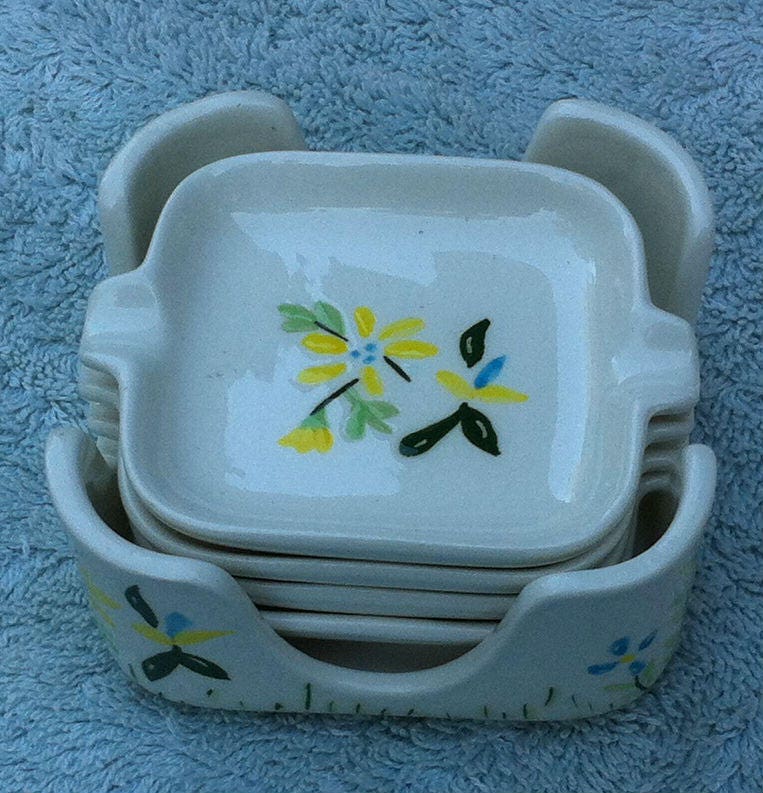 White Stacked Ceramic Ashtray Set - Etsy