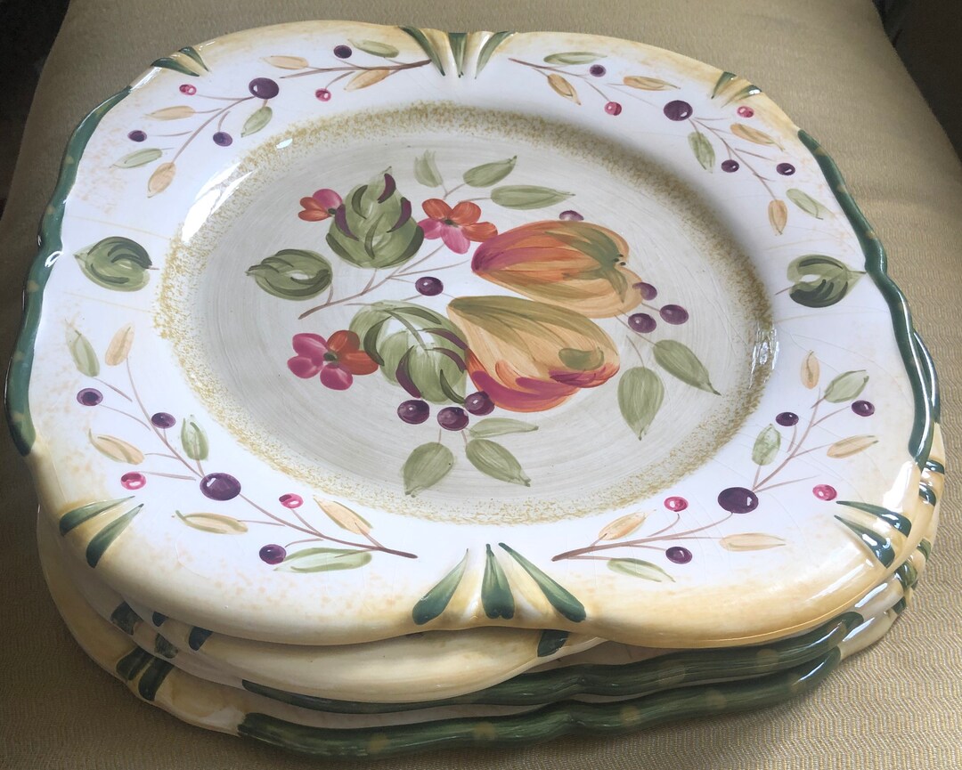 La Toscana Square Dinner Plates (4) - Etsy