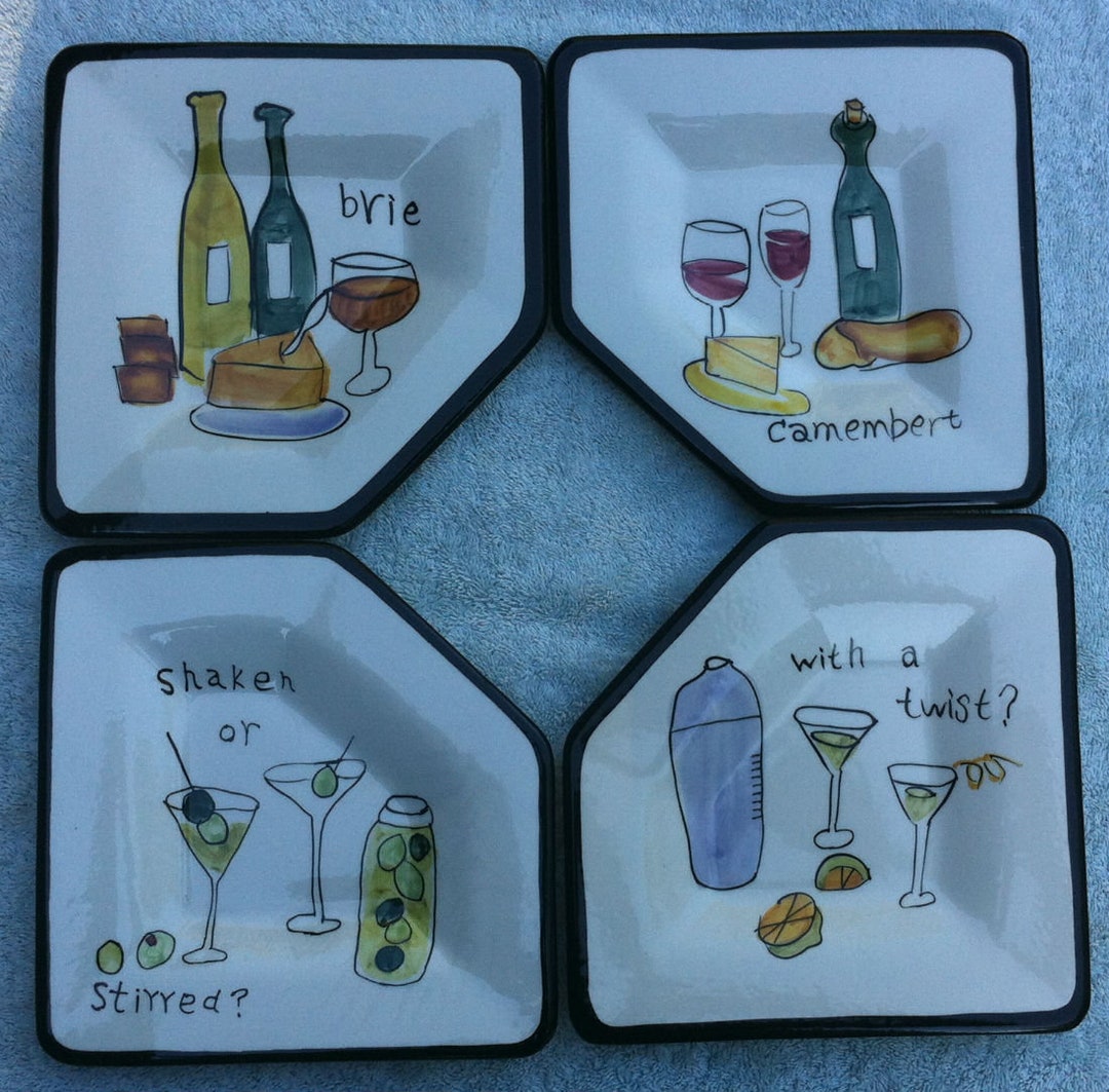 Four (4) Matched Set Condiment Plates, Tasia Intl - Etsy