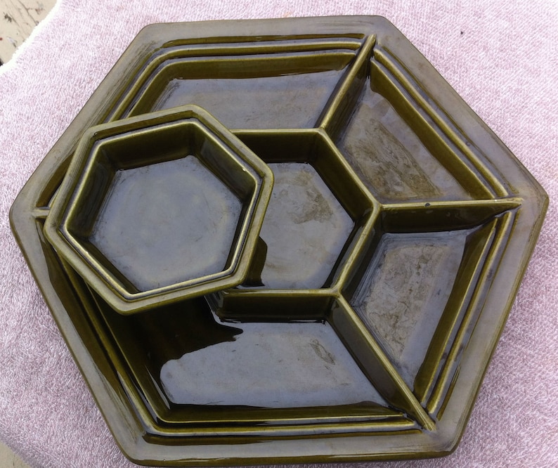 Haeger Large Condiment Plate With Removeable Center - Etsy