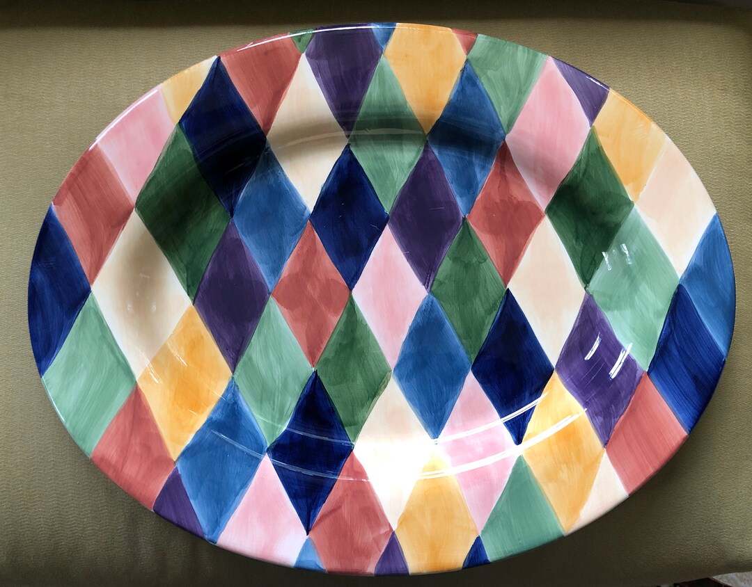 Carnival by Tabletops Unlimited Large Platter and Pitcher - Etsy
