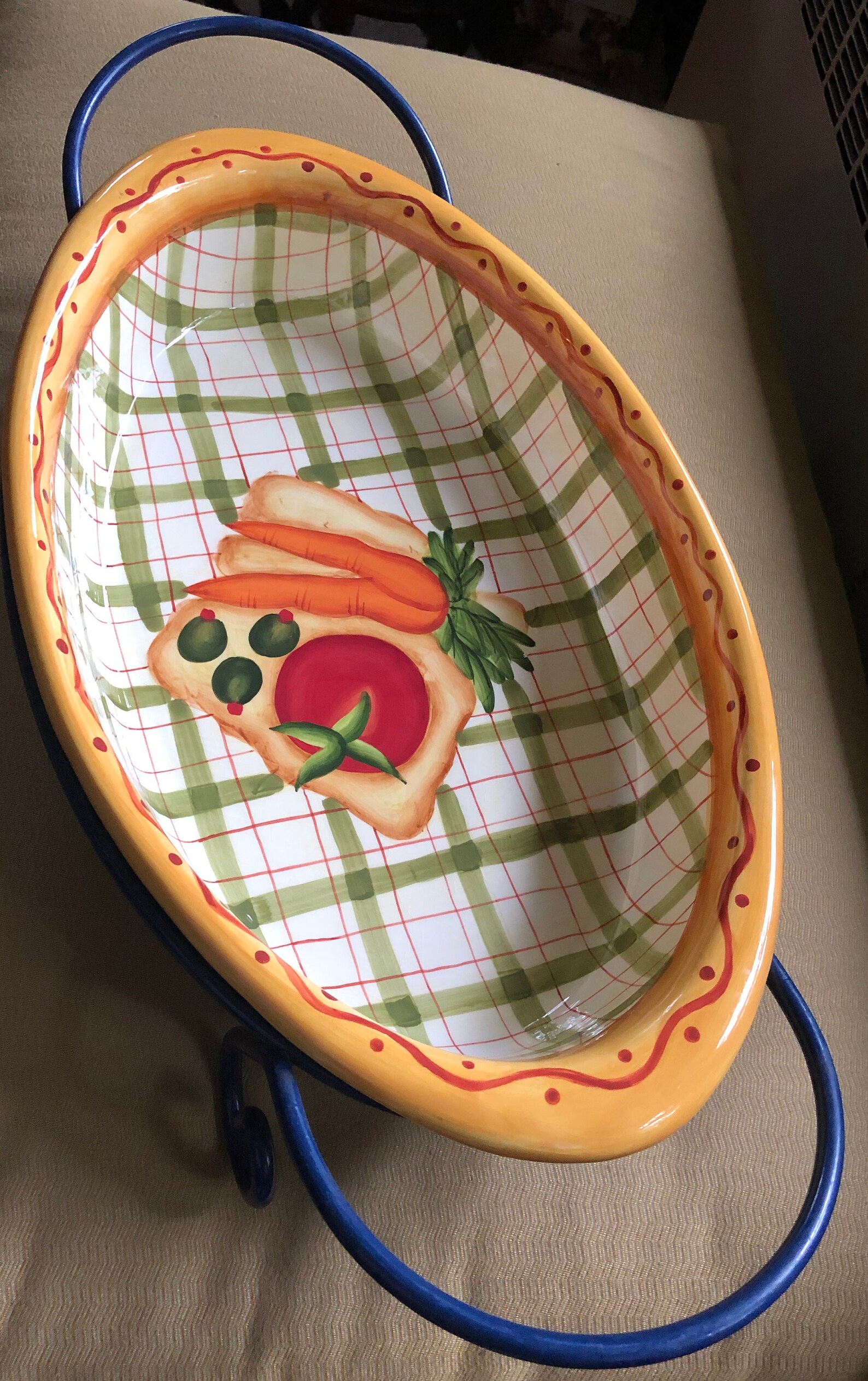 Cucina Oval Ceramic Dish With Stand - Etsy