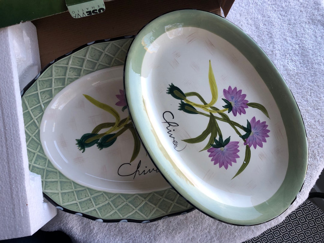 Large 2 Ceramic Oval Platter Set From Housewares Intl - Etsy