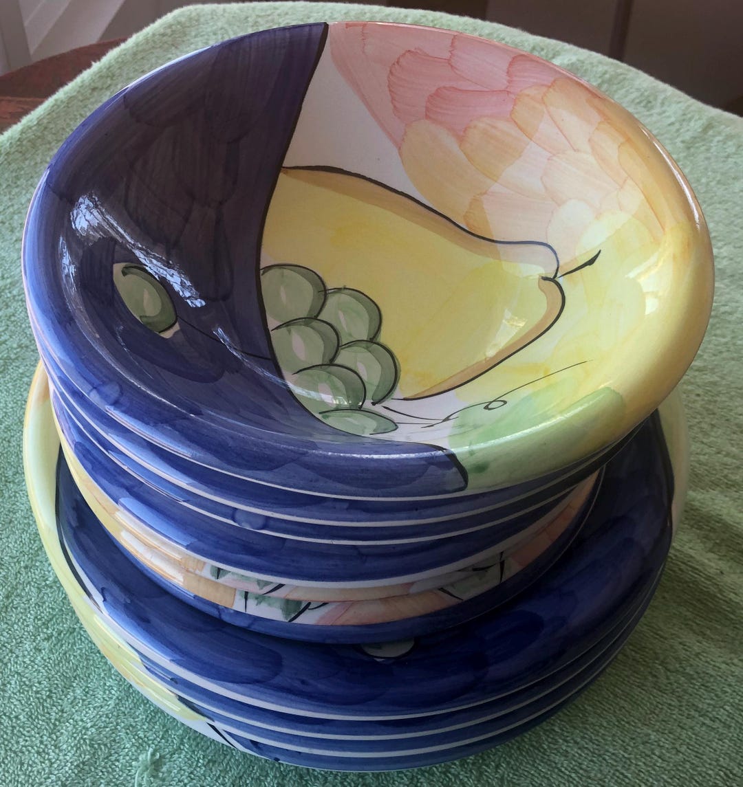 Bella Ceramica Fruits Plates and Bowls (12 Items) - Etsy