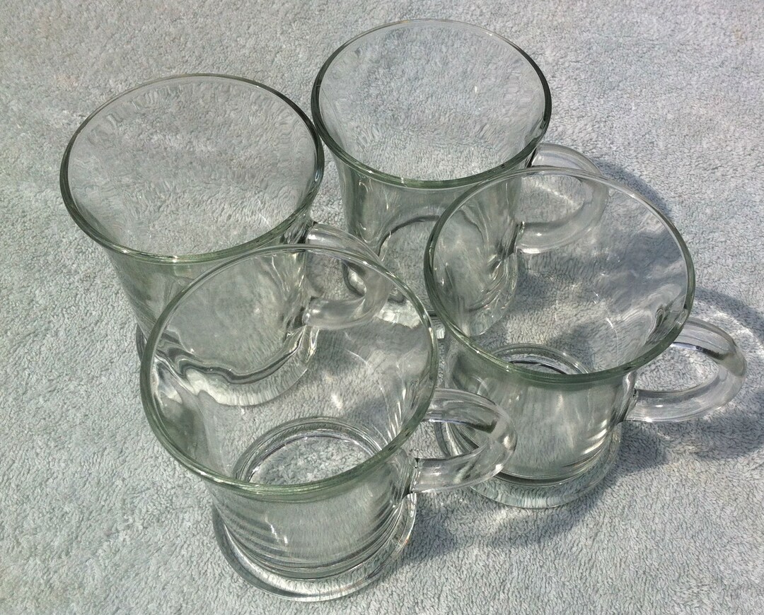 Coffee Mugs, Clear Glass (4) - Etsy