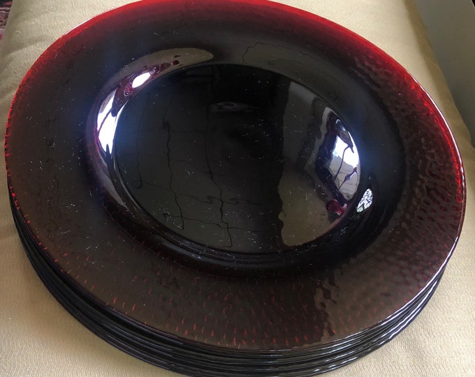 Vintage Antique Red Ruby Rose Cristal D'arques Dessert Plates Set of 2 ...