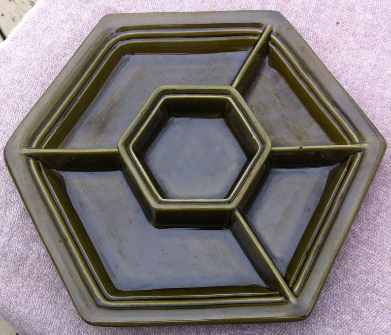 Haeger Large Condiment Plate With Removeable Center - Etsy