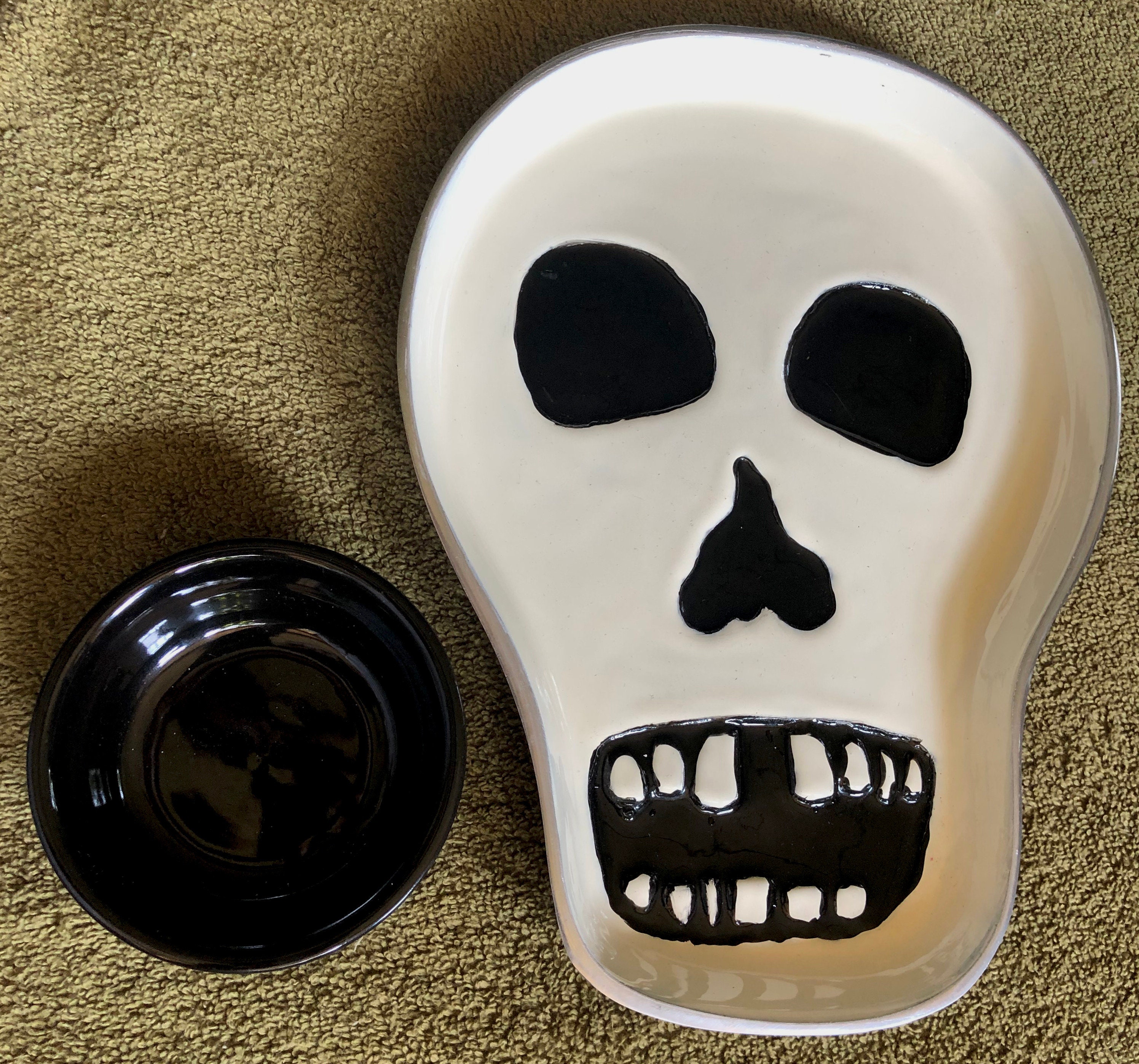 Skull Snack Dish Metallic - Etsy