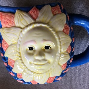 Sunburst Ceramic Pitcher in Relief - Etsy