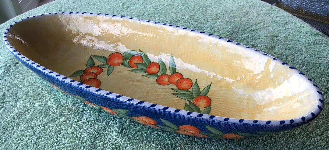 Boat Shaped Ceramic Bowl/centerpiece With Oranges - Etsy
