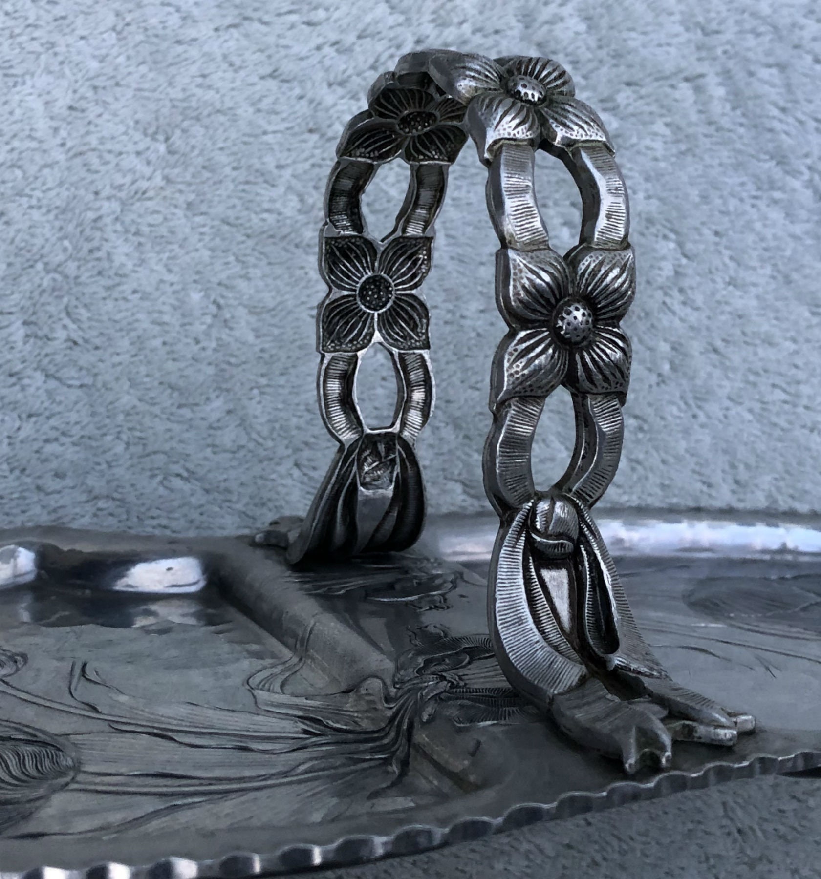 Rodney Kent Hand Wrought Creations handled 2 part dish with | Etsy