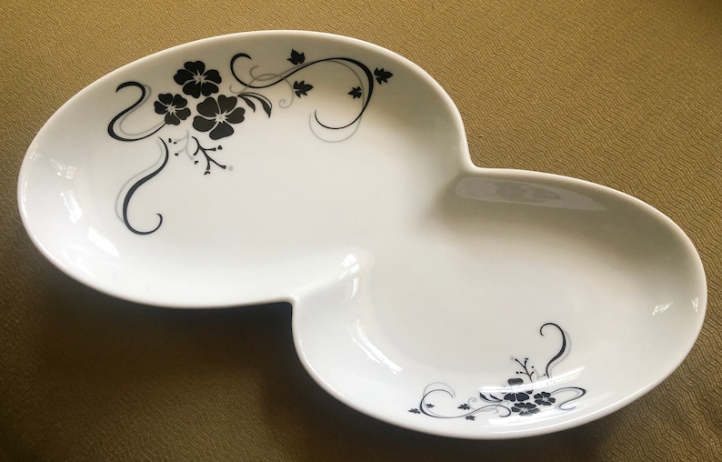 D'lusso Home Collection Fine Porcelain Dual Section Dish - Etsy