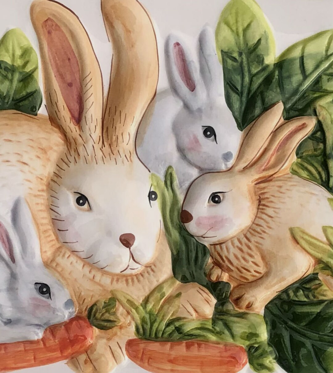 Large Rabbit Platter in Relief - Etsy
