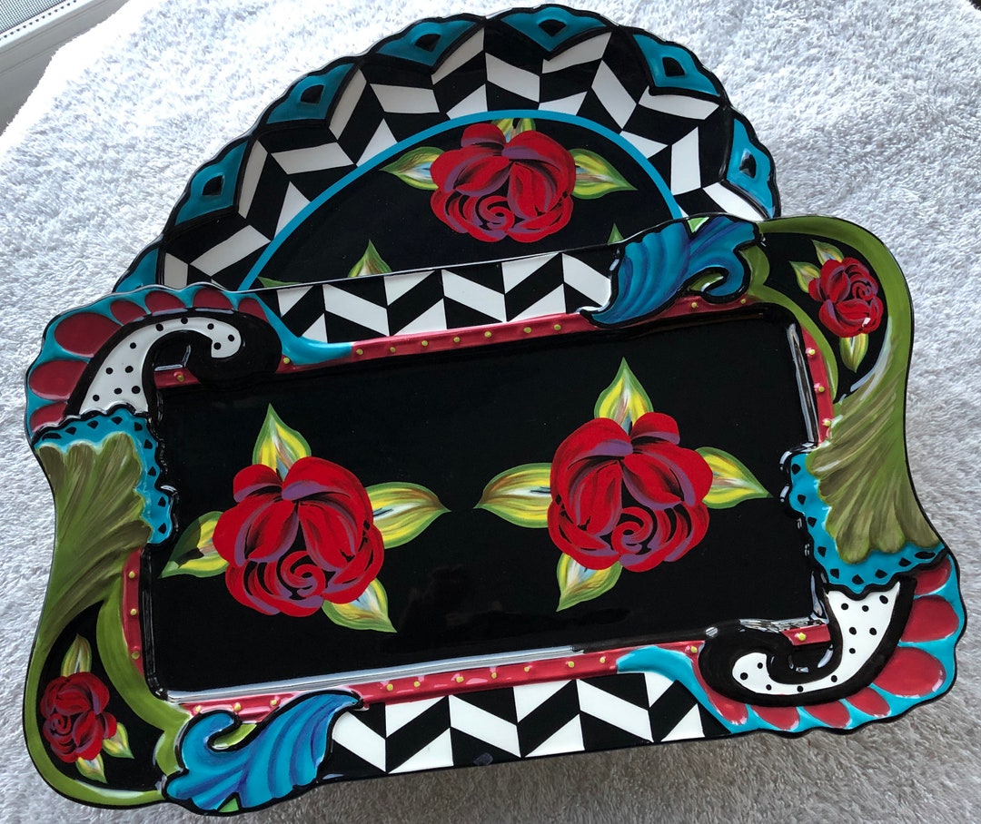 Rose Platters Set of 2 Different - Etsy