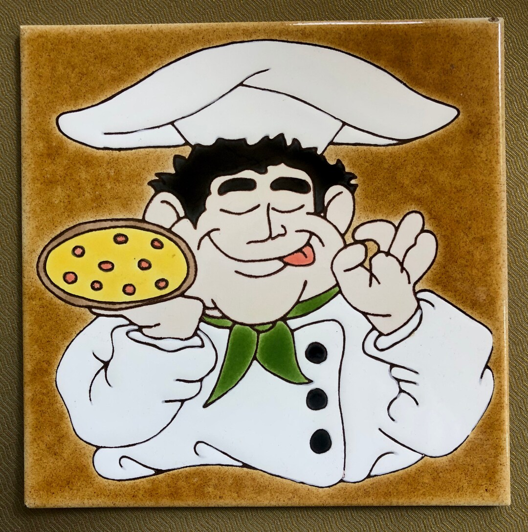 Pizza Chef Ceramic Trivet - Etsy