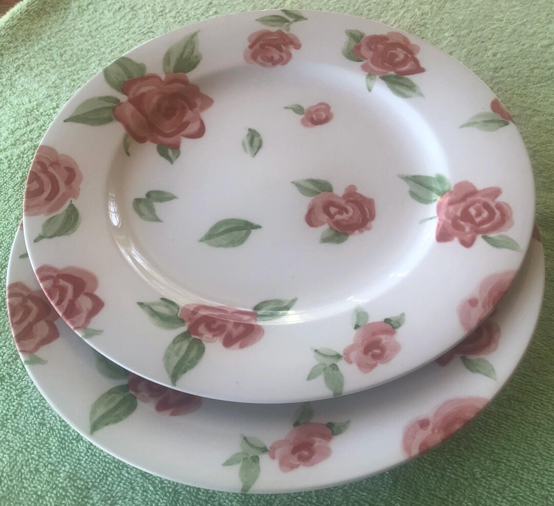 Wild Roses Dinner Plates, 2, Japan - Etsy