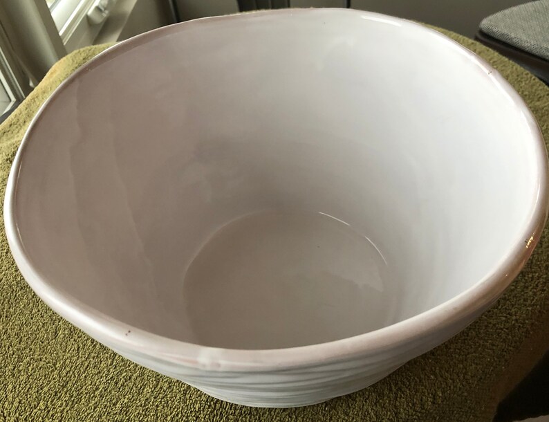 Deep Salad Bowl With Grooved Sides Italy - Etsy