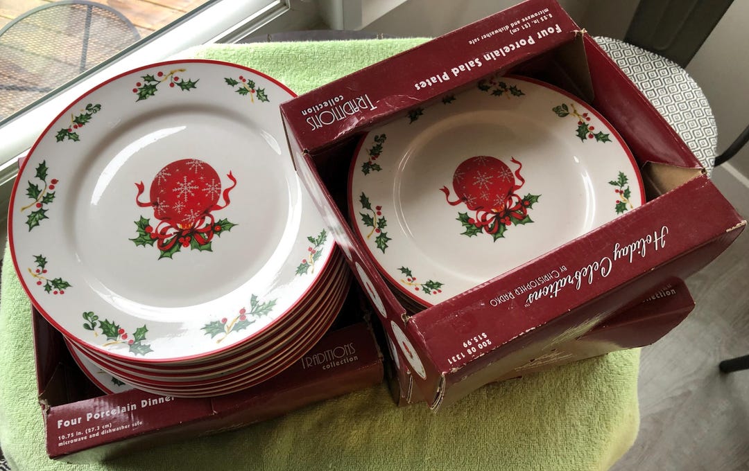 Holiday Celebrations Traditions Dinner and Salad Plates (12 Each, 24 ...