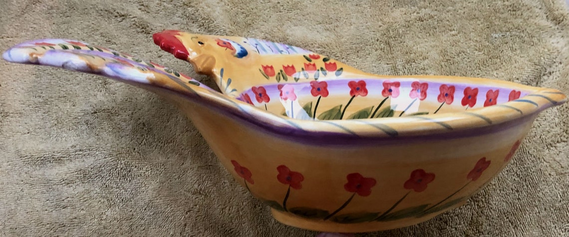 Dario Farrucci Designs Large Rooster Vegetable Bowl | Etsy