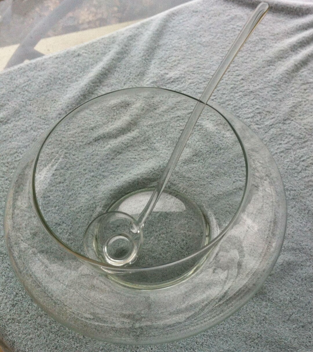 Clear Glass Punch Bowl and Ladle - Etsy