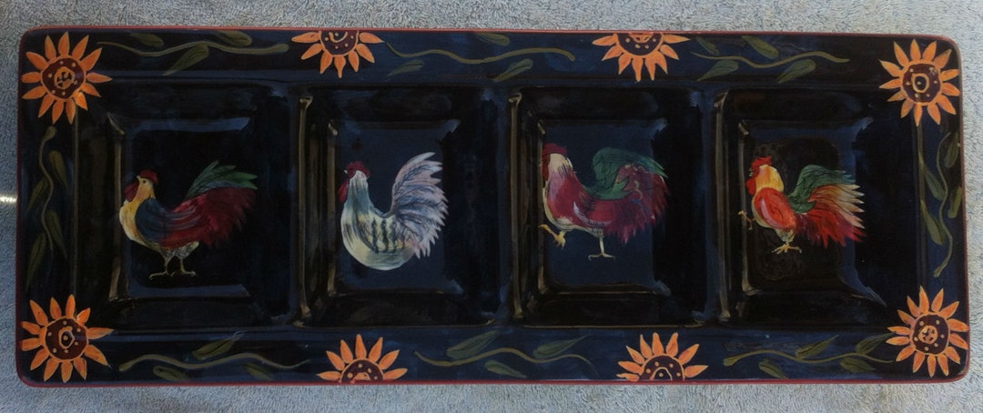 Sunrise Susan Winget 4 Section Hand Painted Large Tray - Etsy