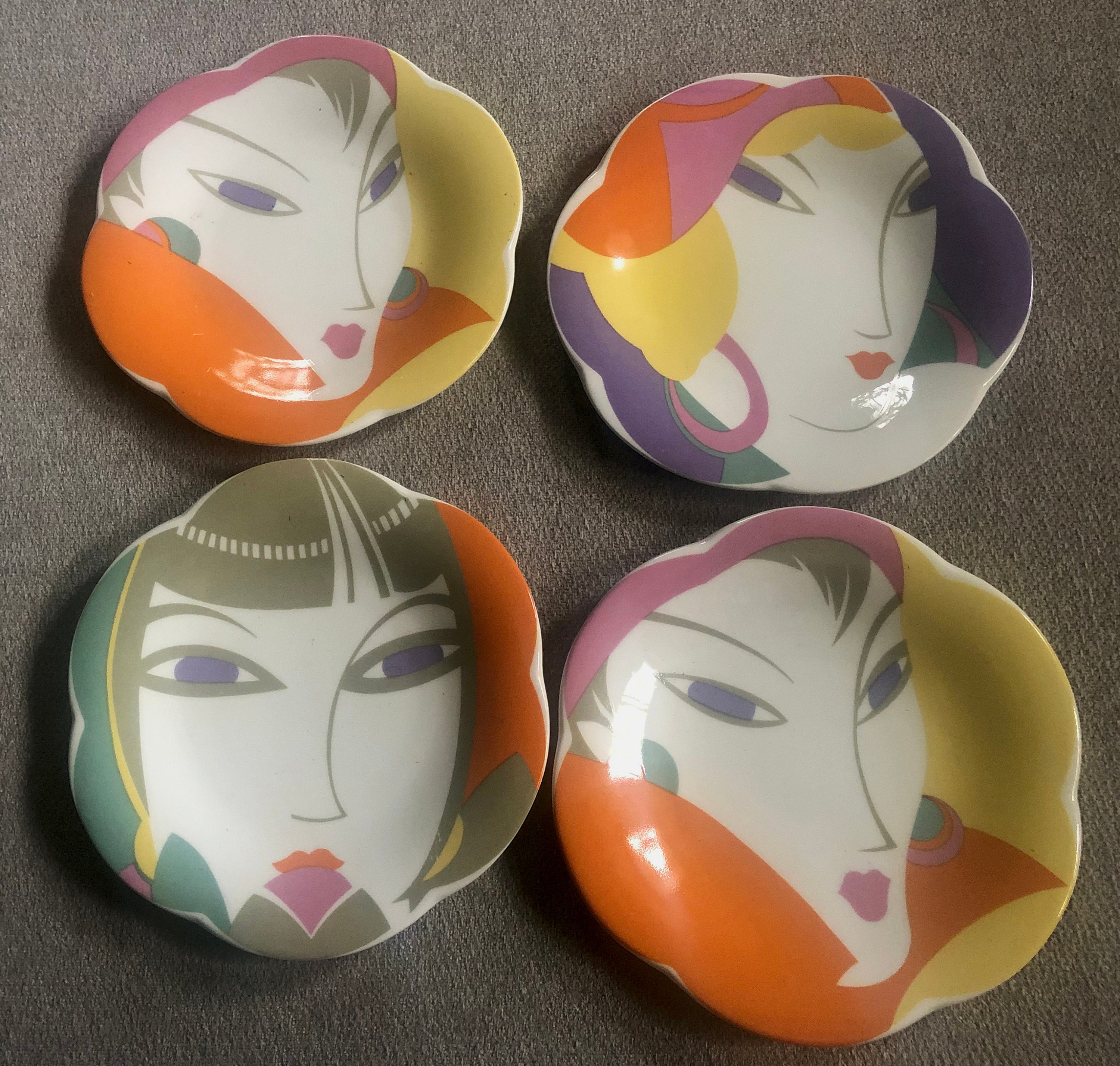 Larry Laslo Collection Visage Bnb Plates 4 - Etsy