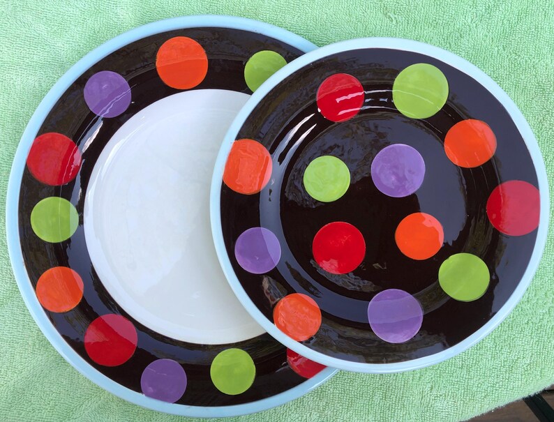 Gates Ware Polka Dot Dinner and Salad Plates (13 and 10) - Etsy