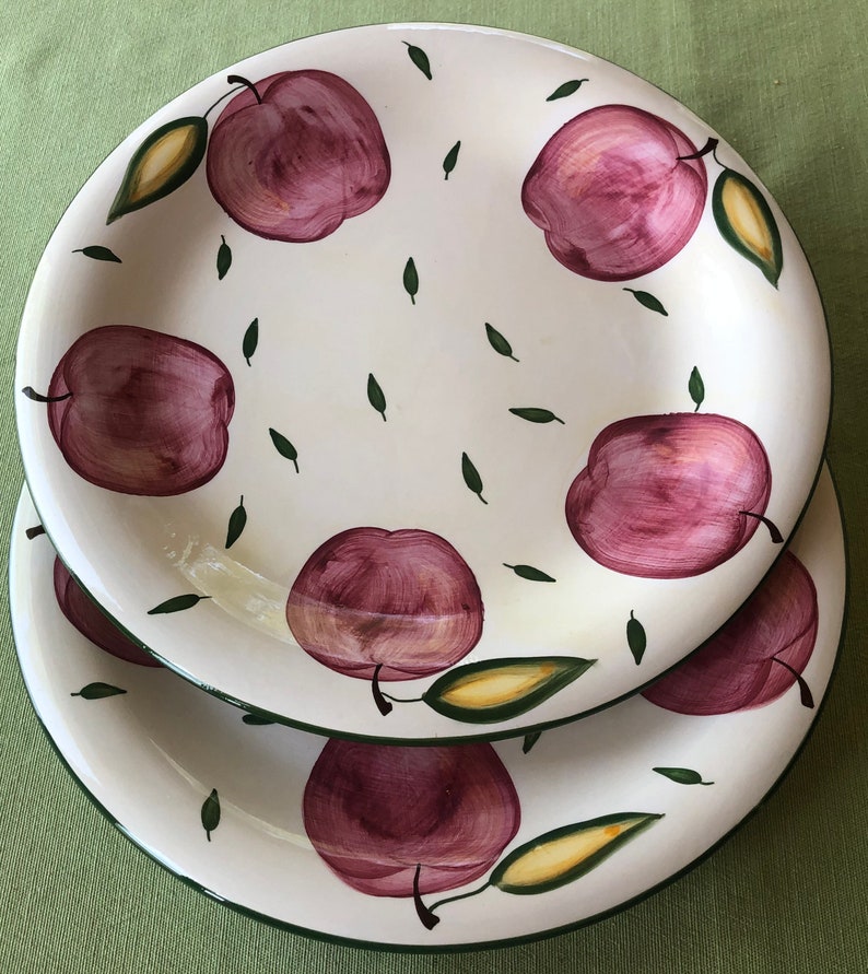 Cooks Club Apples Dinner Plates (2) - Etsy