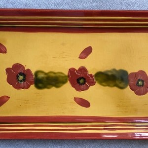 Fleur Rouge by Nanette Vacher for Ambiance Collection Servers (2) - Etsy