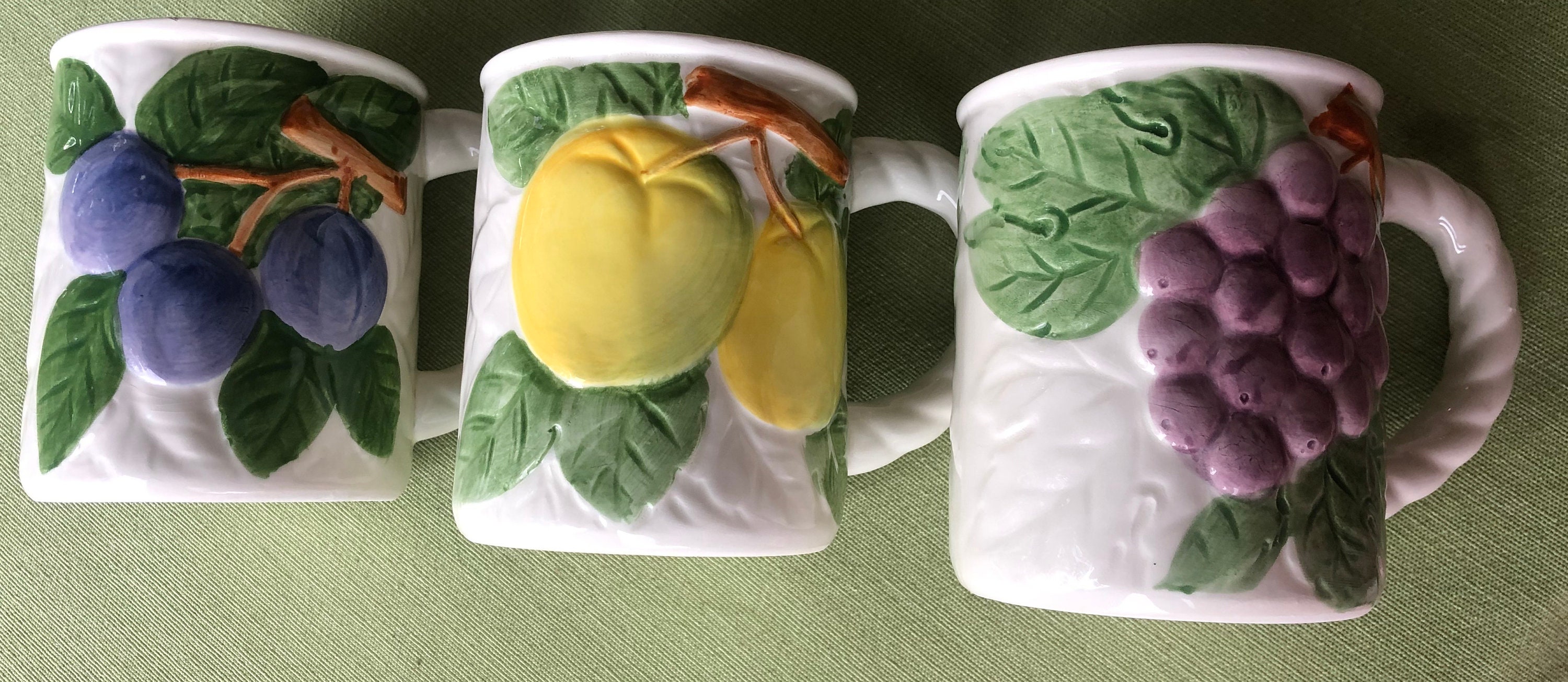 Mugs With Fruits in Relief, 3 - Etsy