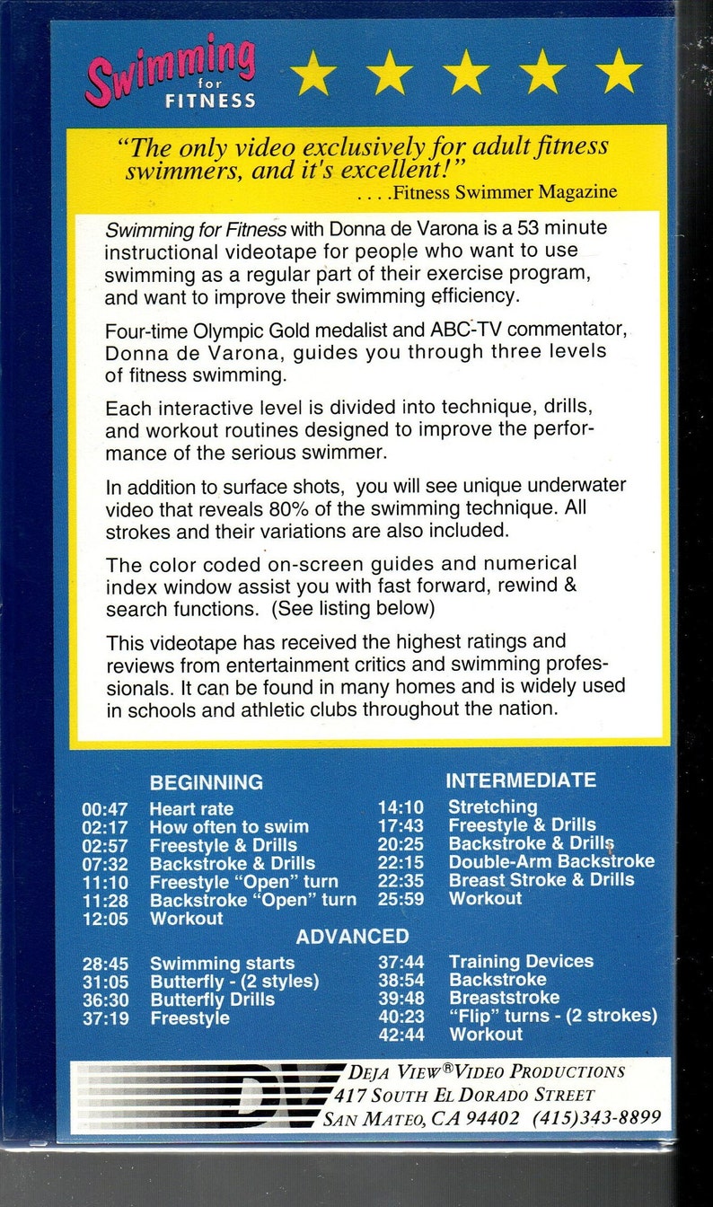 4 Swimming Advanced Instruction VHS Tapes, Total Immersion, Terry ...