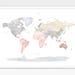 Pastel World Map With Continents Names, World Map, Wall Art, Art Print ...