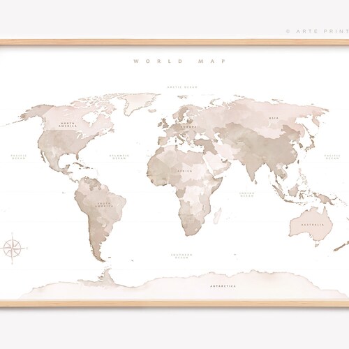 WORLD MAP Nursery Decor 30x40 Inches World Map Wall Art - Etsy