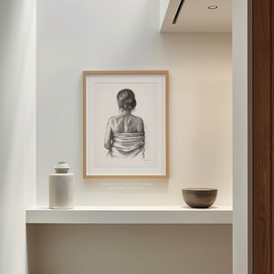 Original Artwork, Woman Drawing, Figure Sketch, Charcoal on Cotton Art ...