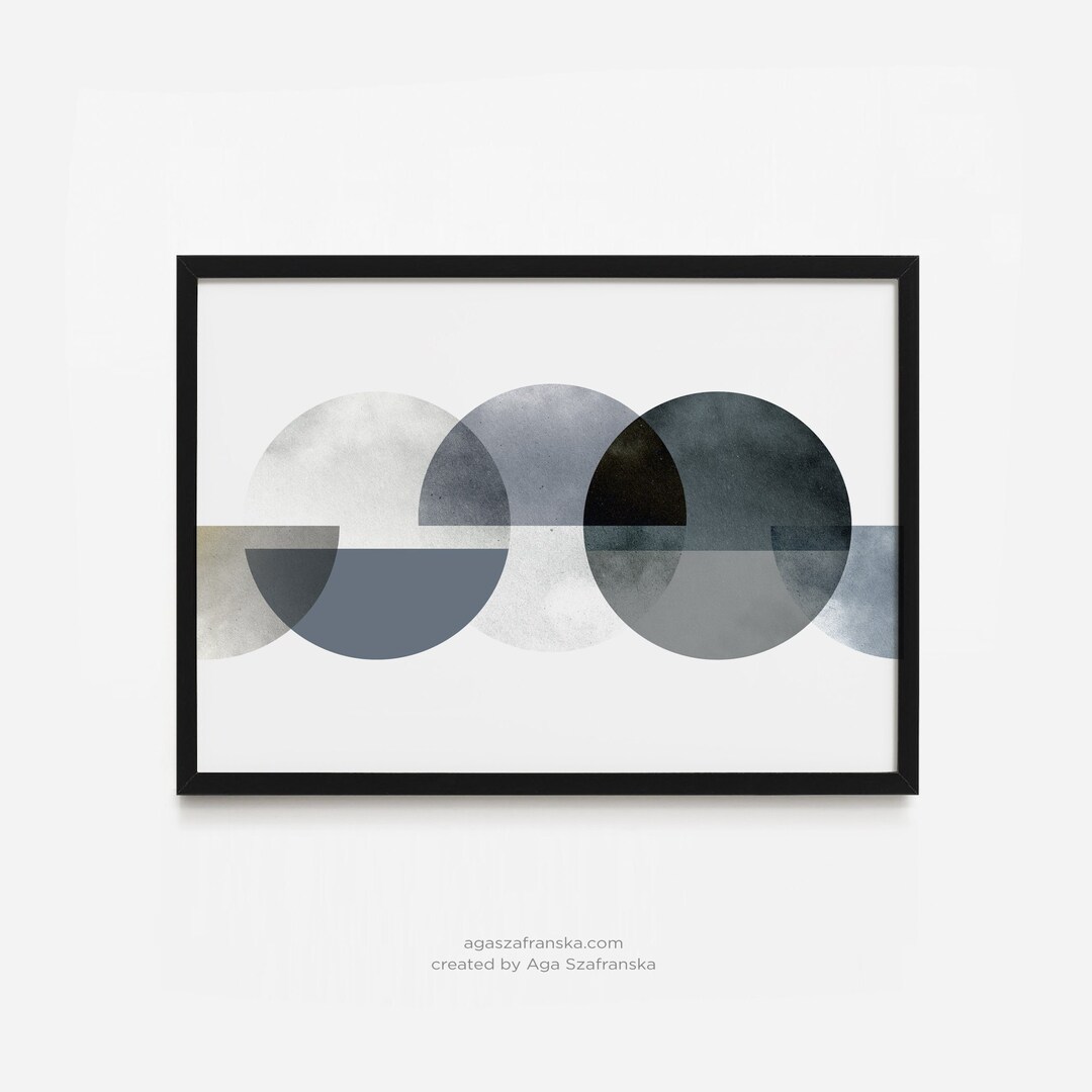 Abstract Circles Art Print, Modern Minimalist Wall Art - Abstract ...