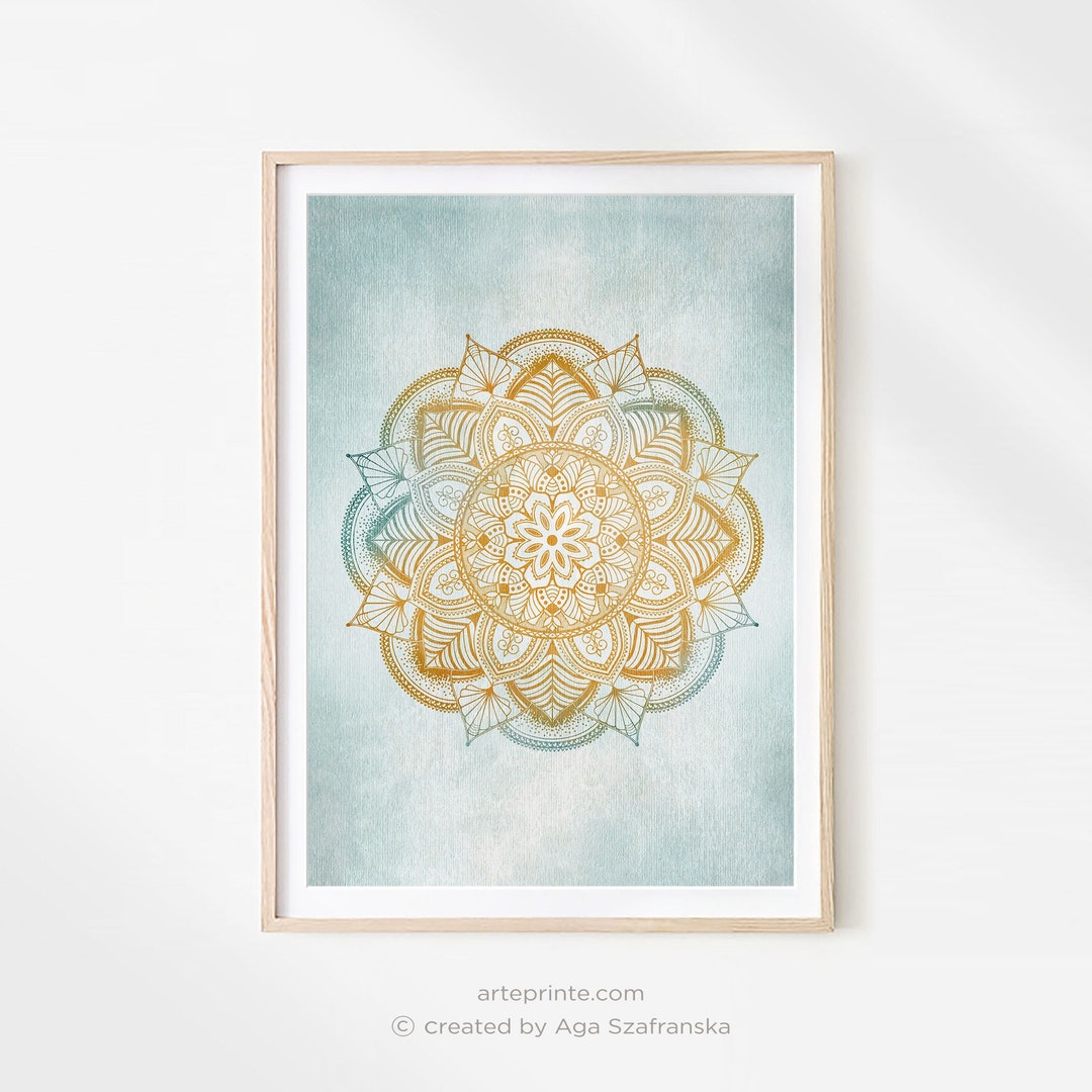 Mandala Art Print, Boho Decor, Rustic Wall Art, Yoga Studio Decor ...